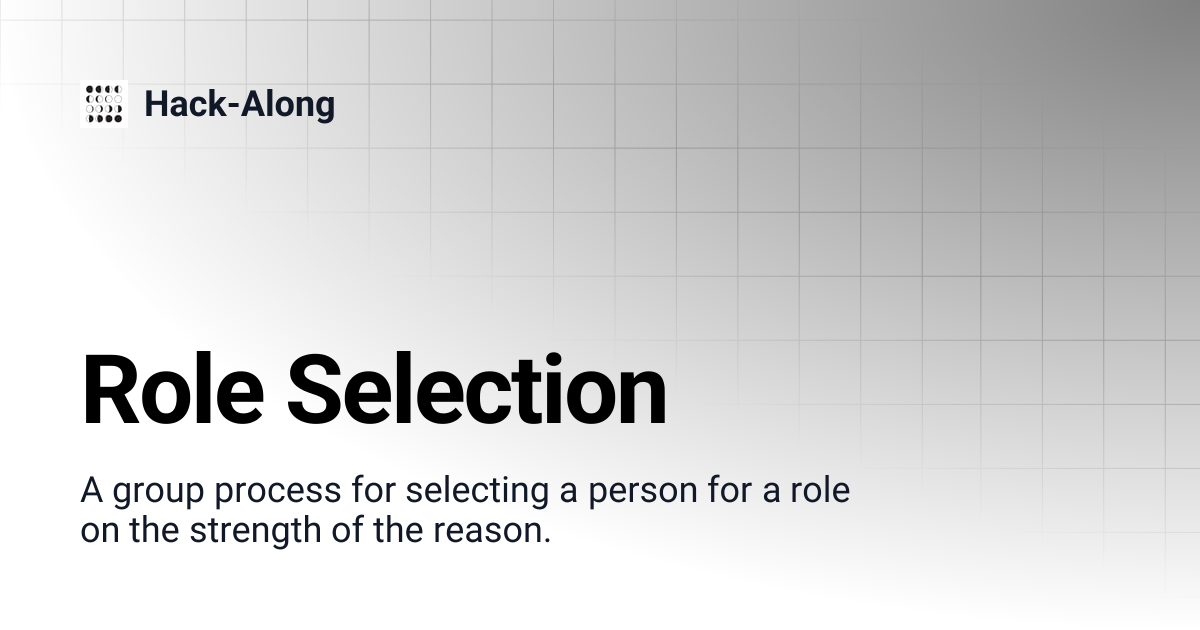 Role Selection | Hack-Along